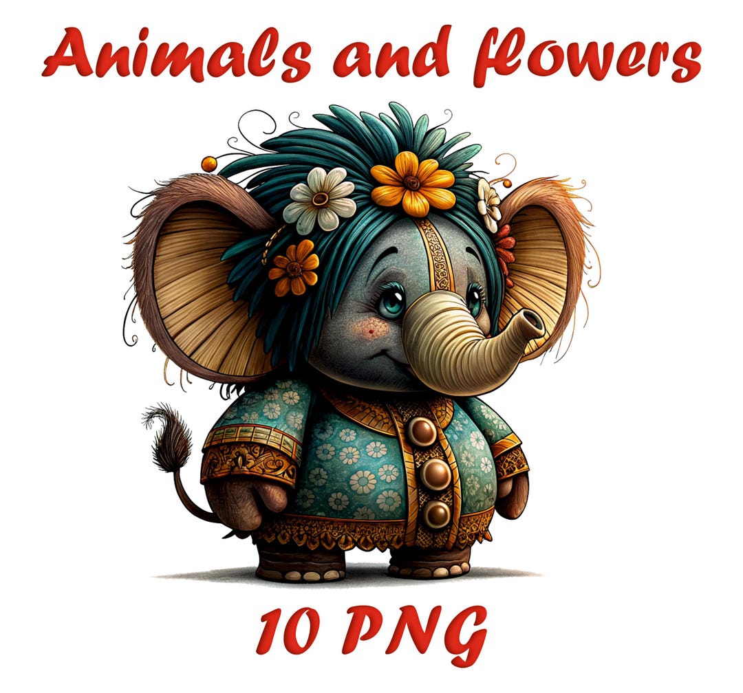 Funny Animals Watercolor Clipart - 10 PNG | Cute Painted Animal ...