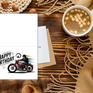 Motorcycle Rider Birthday Card | Digital Download | Biker Happy ...