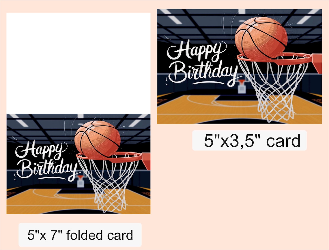 Basketball Happy Birthday Card/greeting Card/digital Greeting Card ...
