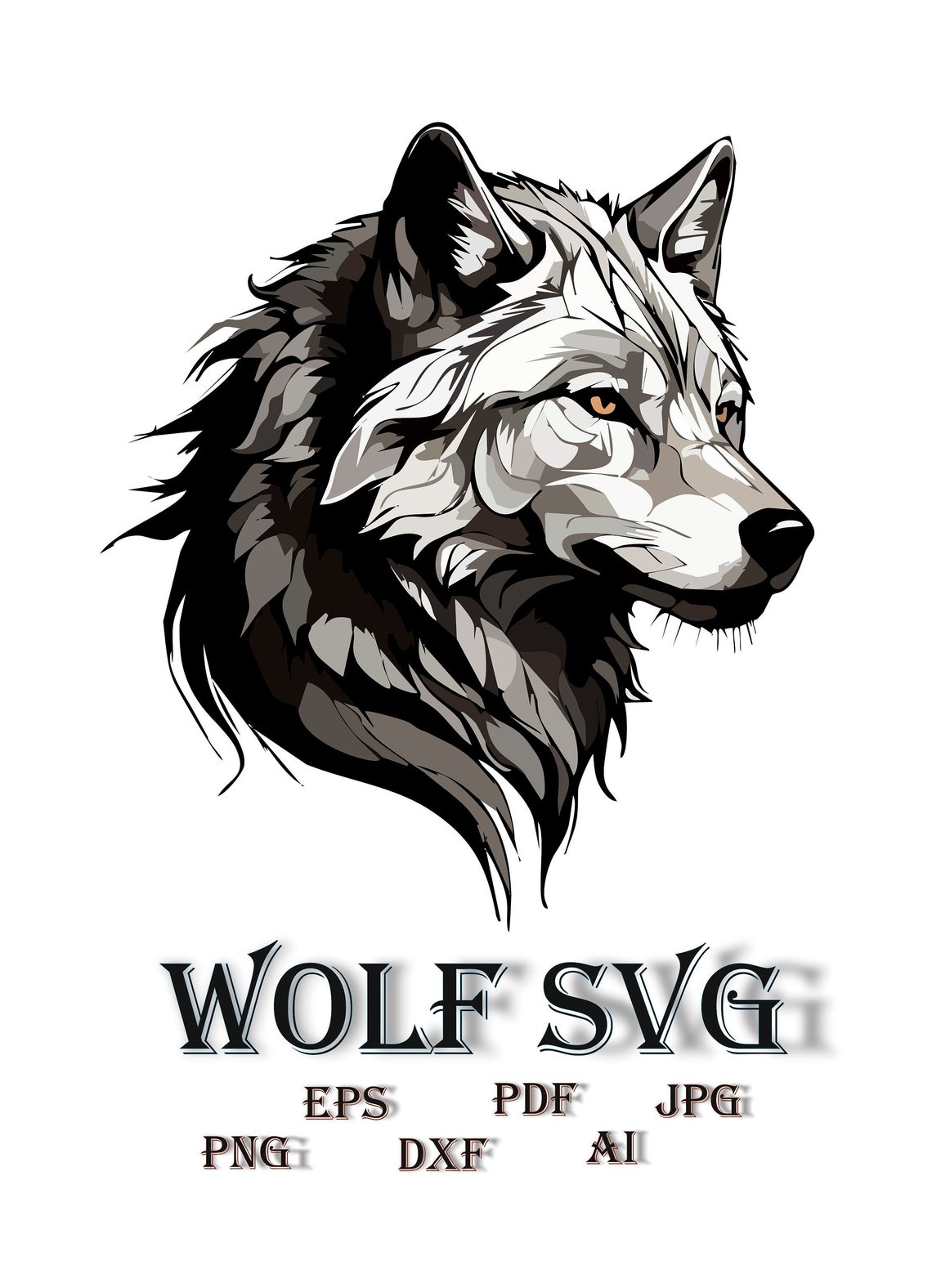 Beautiful Wolf Head Svg/wolf Face Svg File/layered Wolf Svg/wolf Svg ...