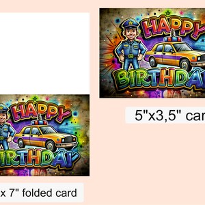 Birthday Card - Congratulations to a Policeman/original Birthday Card ...