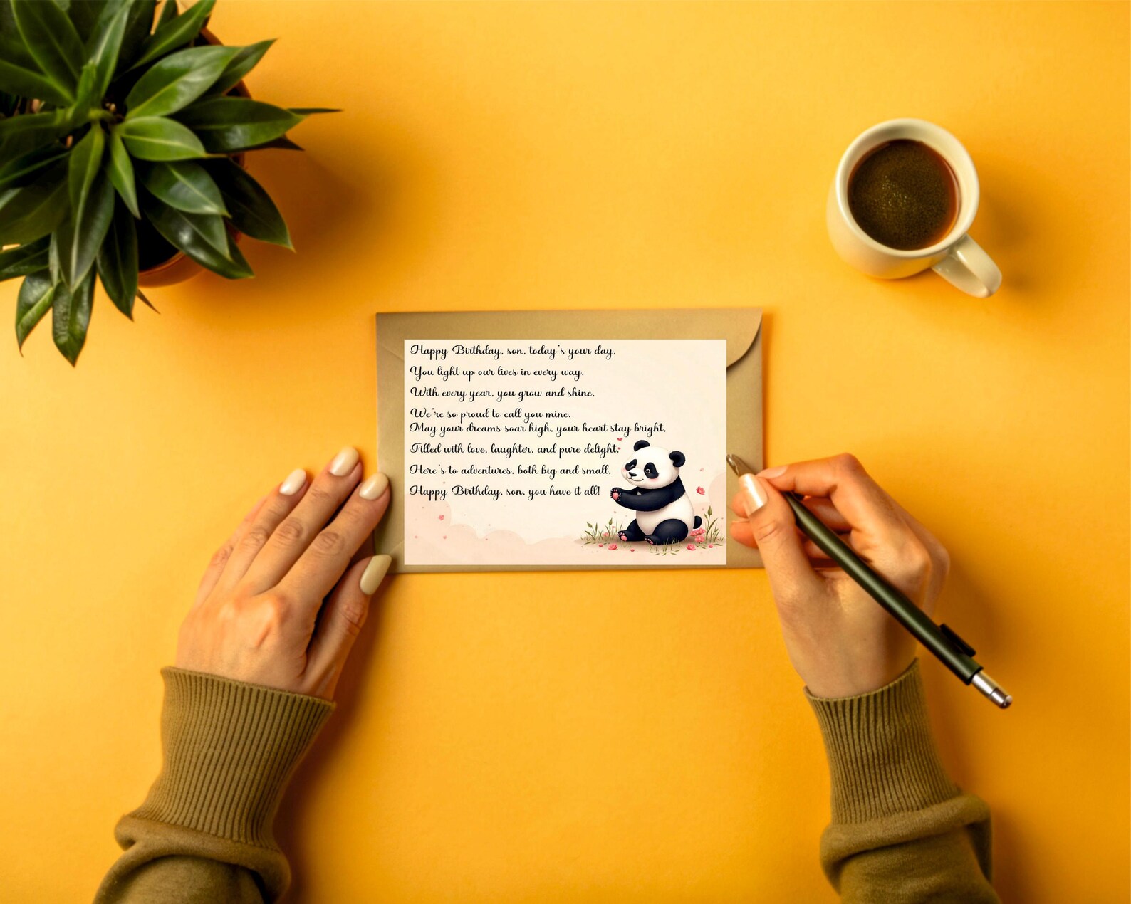 Son's Birthday Poems on a Panda Card/happy Birthday Card/printable ...