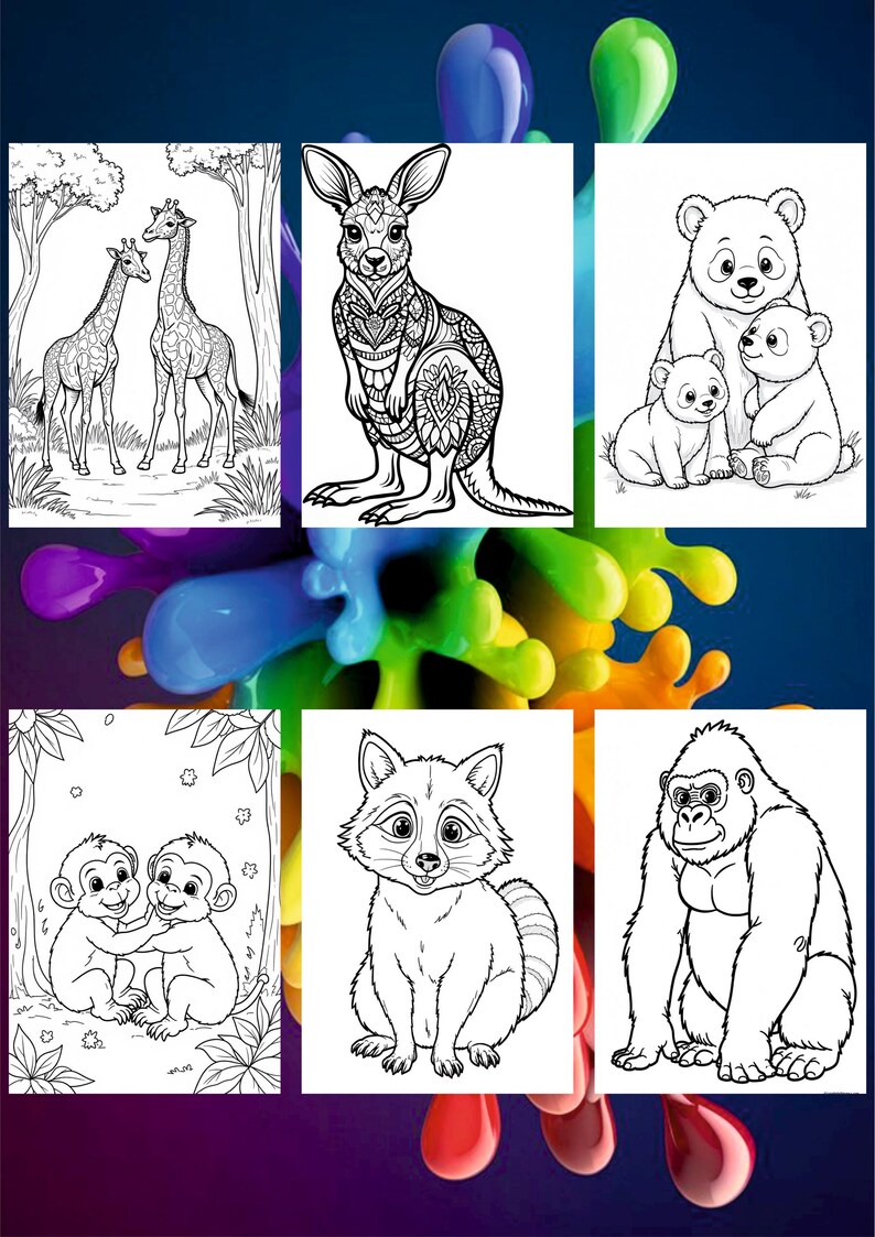 Set of 42 Animal Coloring Pages - Fun and Creative Designs for Kids ...