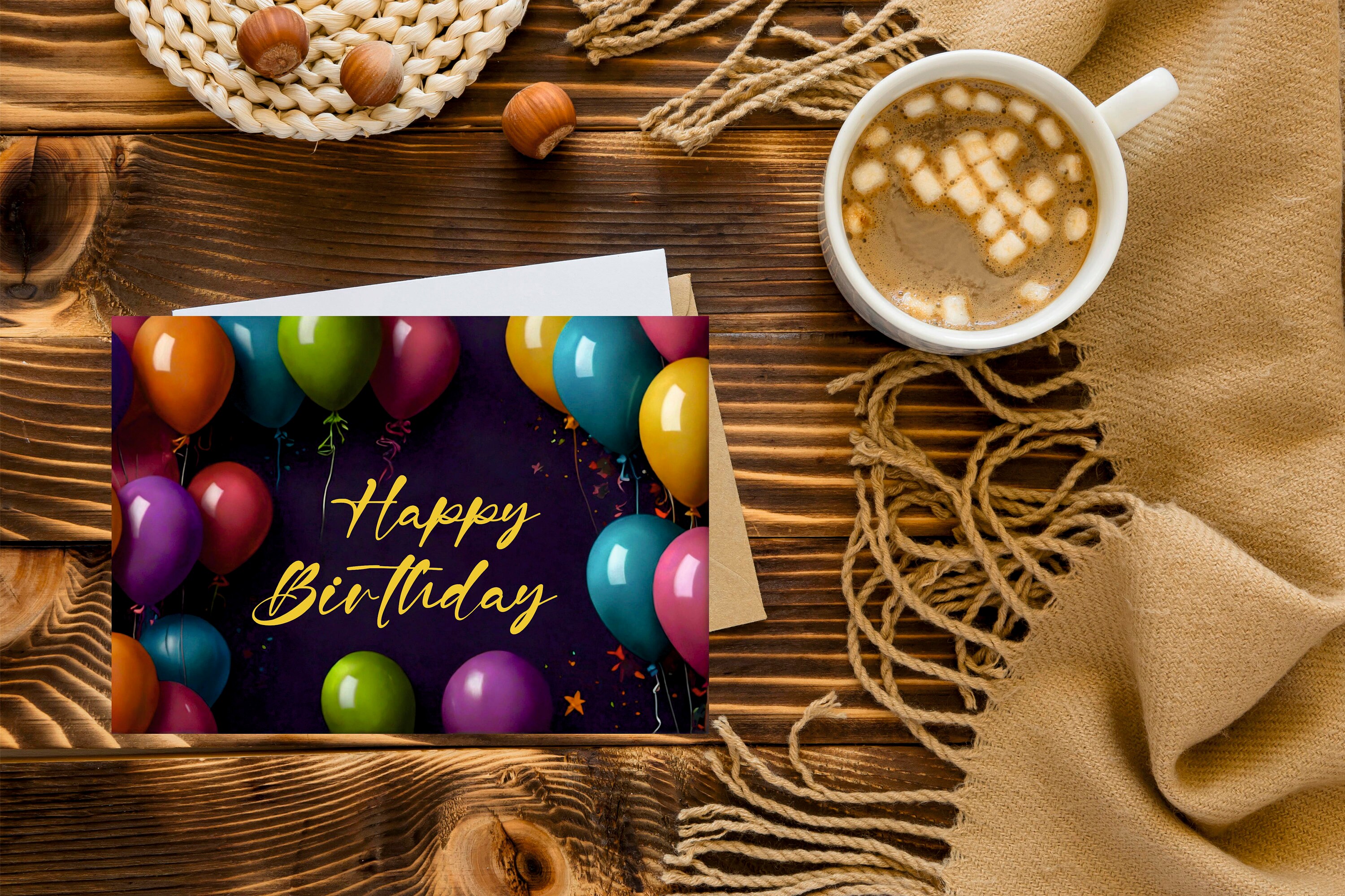 Balloons Birthday Card Printable (PDF) - Etsy