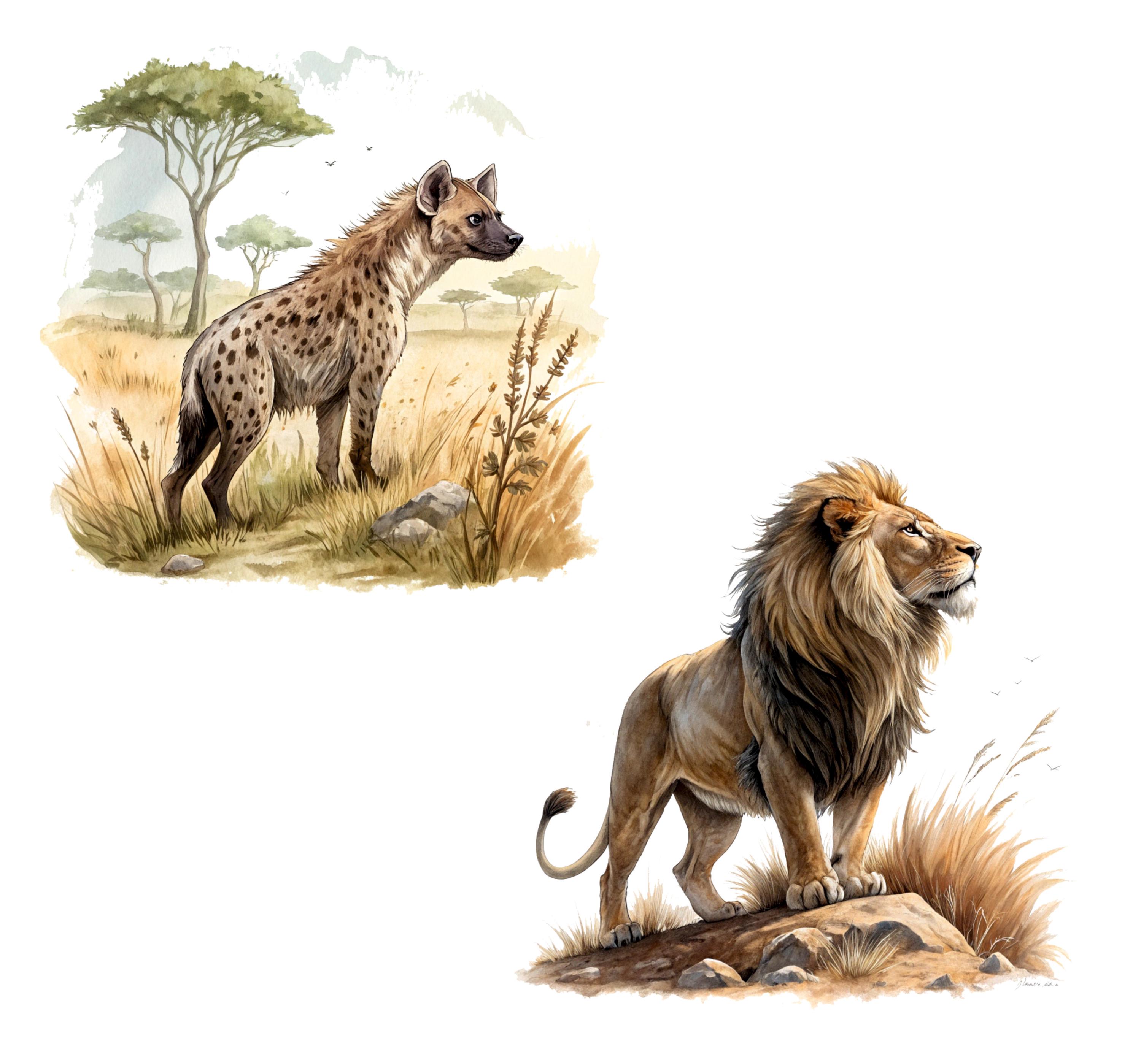 Animals Safari Watercolor Clip Art | 20 PNG Wildlife Animal ...
