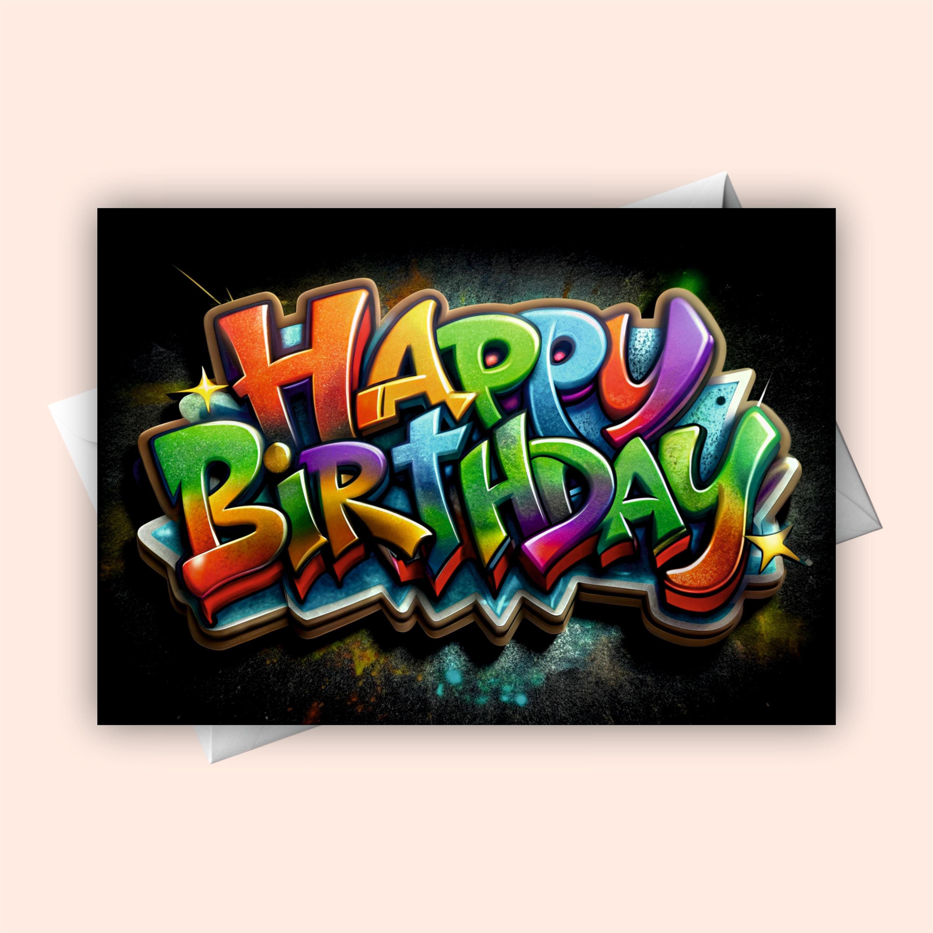 Graffiti Happy Birthday Card
