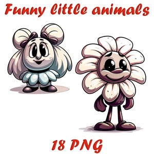 Funny Little Animals Watercolor Clip Art Set | 18 Cute PNG ...