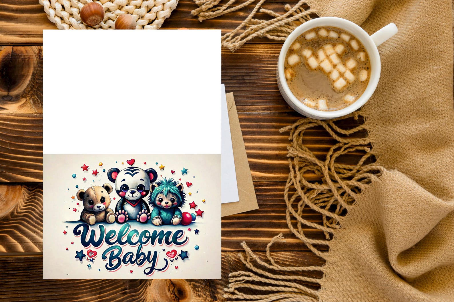 Funny Plush Toys Welcome Baby Digital Greeting Card - Cute Baby Welcome ...