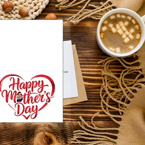 Big Red Heart Happy Mother's Day Digital Greeting Card | Instant ...