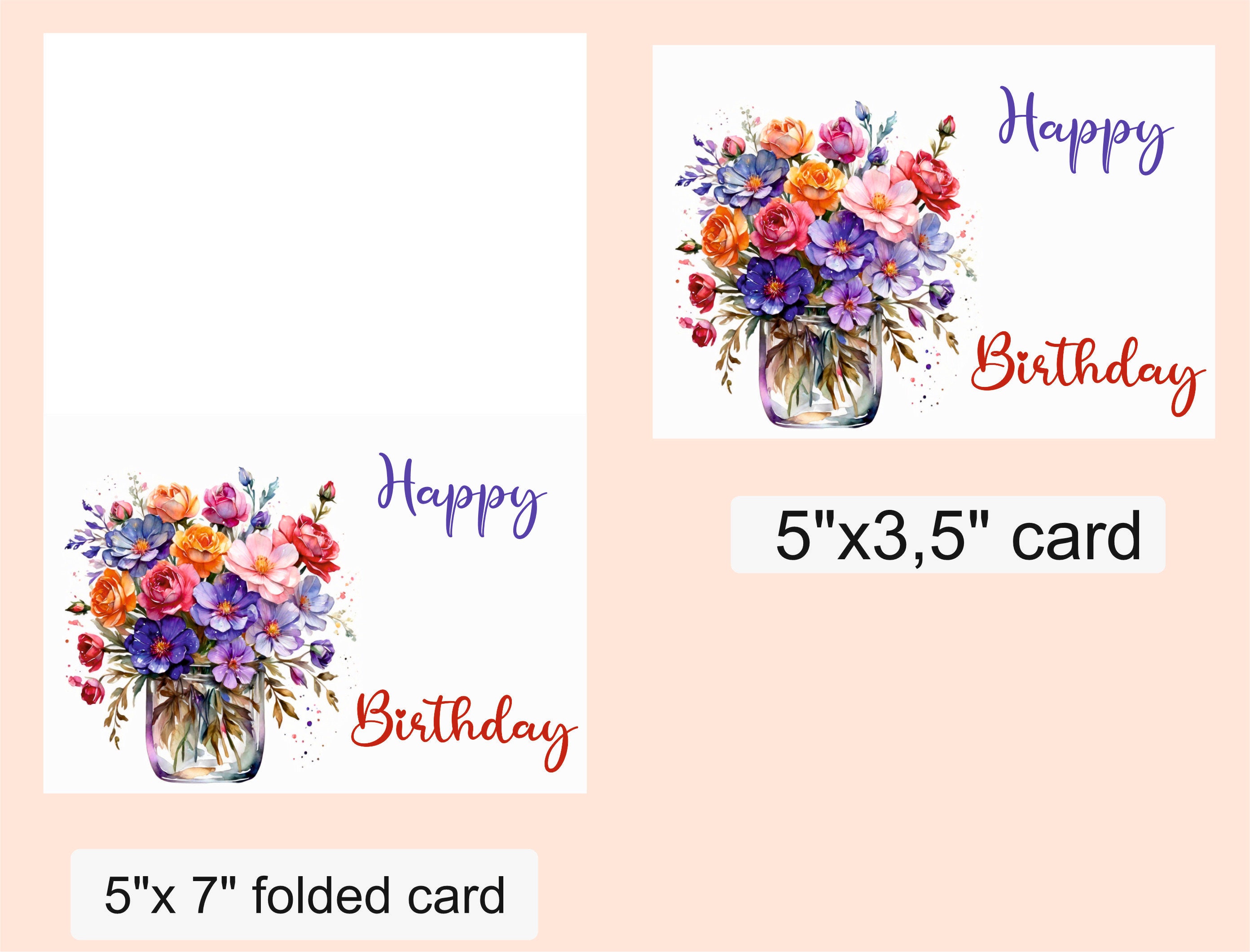 Floral Greeting Card - Happy Birthday / Birthday Card With Beautiful ...