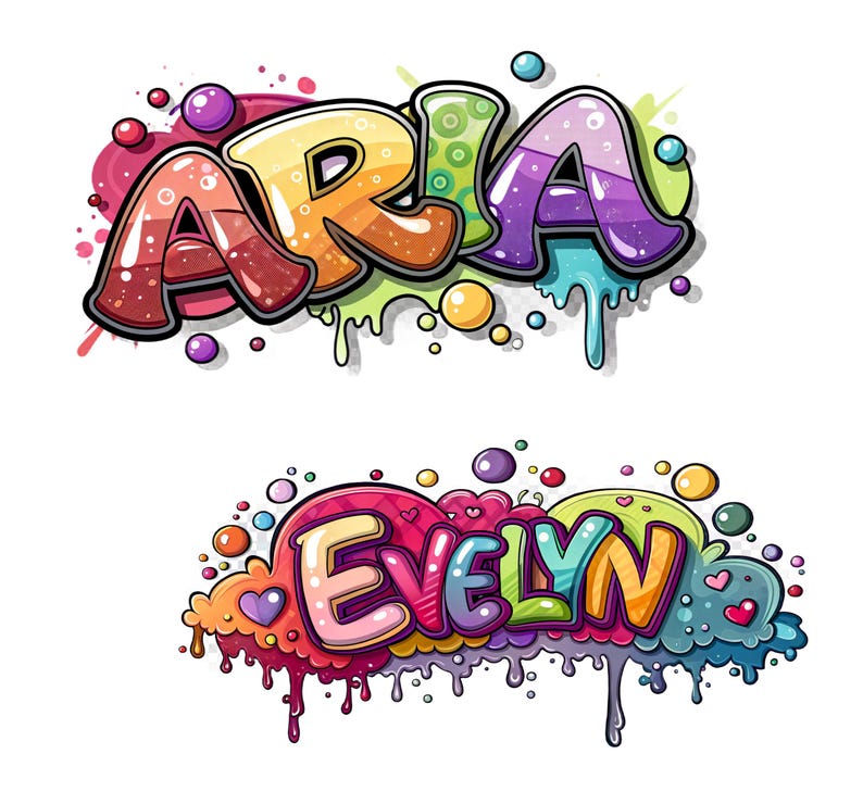 Graffiti Girls Names Art Set - Etsy