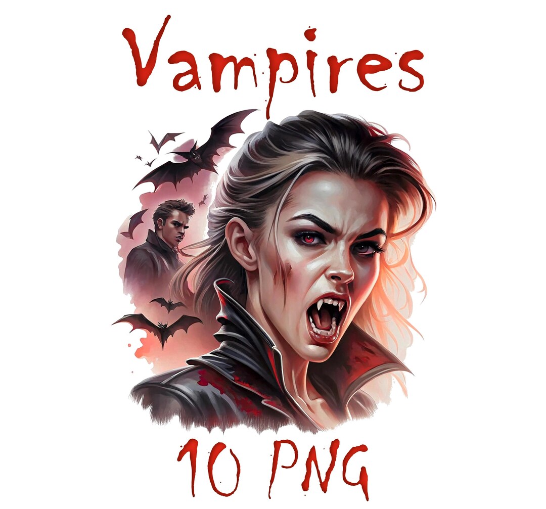 Vampires Watercolor Clip Art | 10 PNG Files | Spooky Halloween Gothic ...