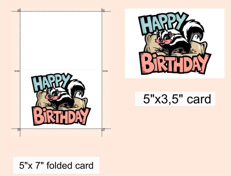 Happy Birthday Skunk - Cute and Fun Digital Birthday Card for Animal ...