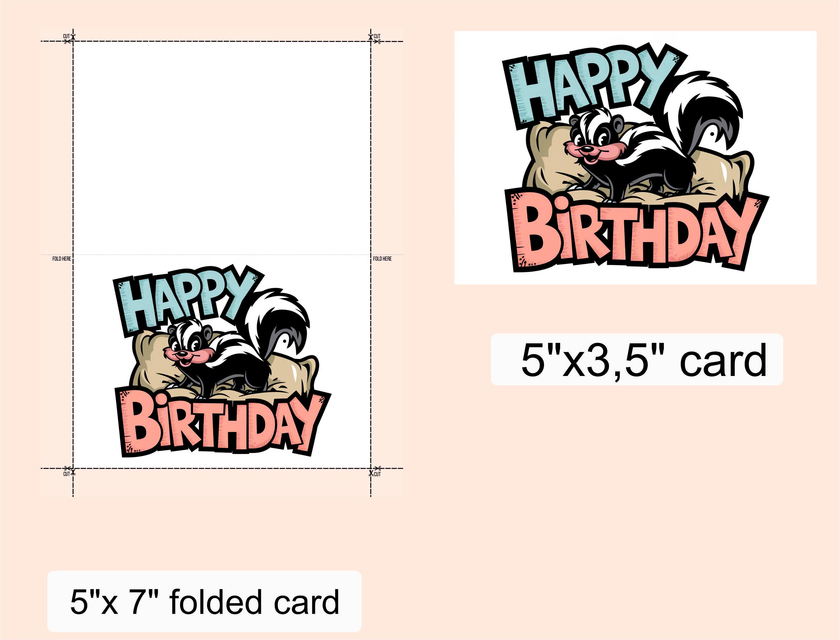 Happy Birthday Skunk - Cute and Fun Digital Birthday Card for Animal ...