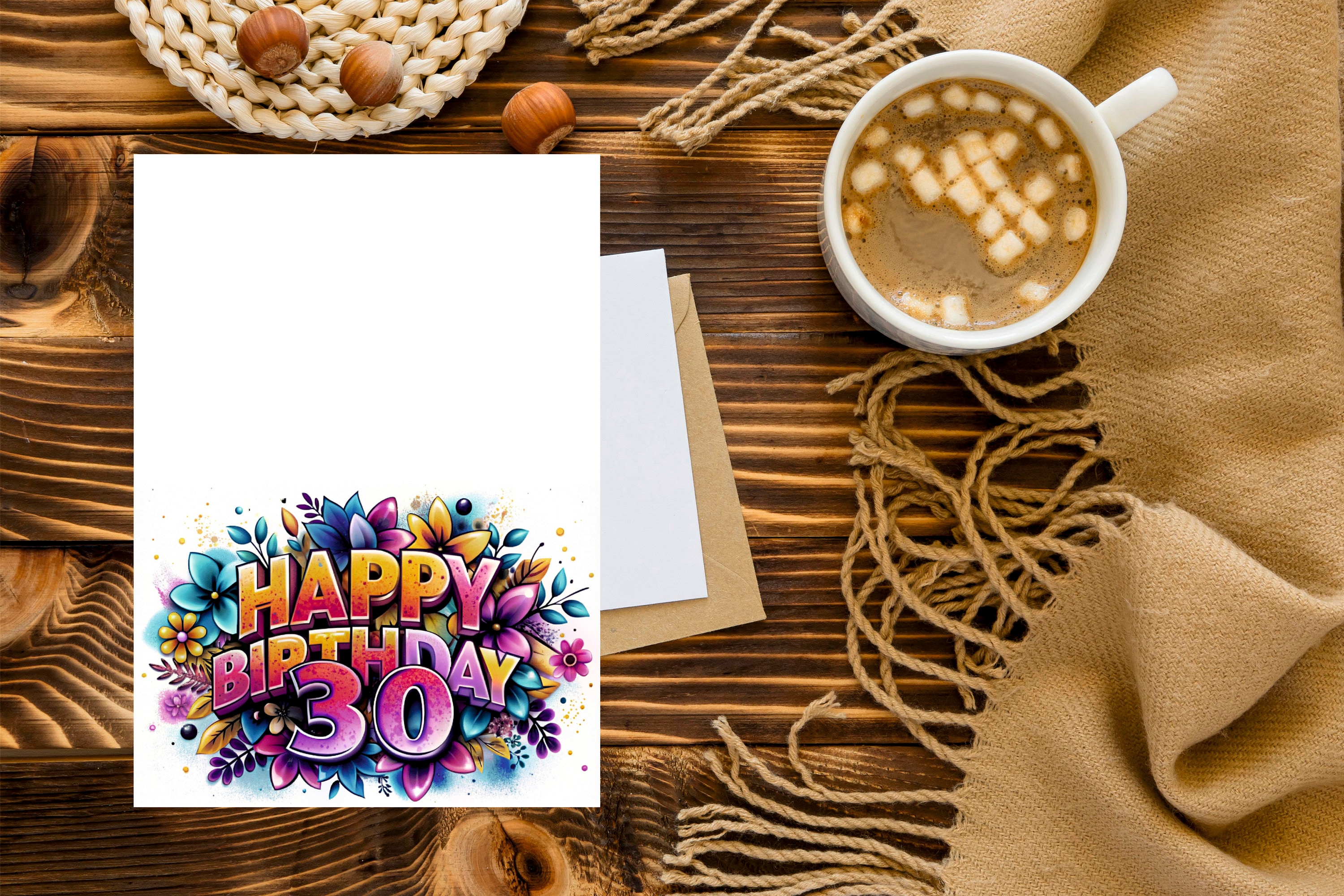 30th Birthday Card - Colorful Greeting / Original Birthday Card ...