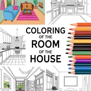 Apartment Room Coloring Book – 38 Unique Coloring Pages for Relaxation ...