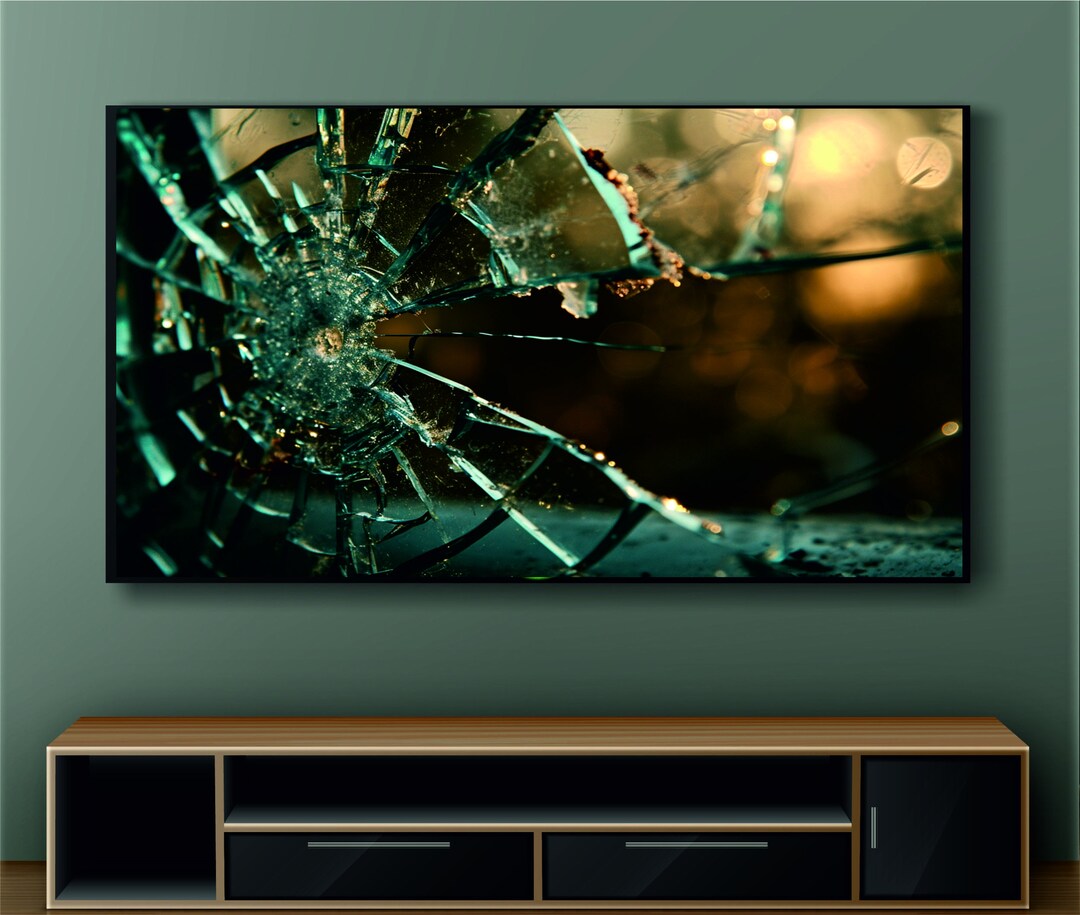 Broken Glass Frame TV Art: Prank Screensaver (digital Download) - Etsy