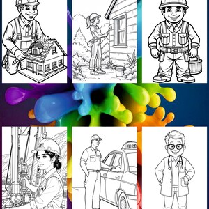 Professions Coloring Book 25 Pieces/coloring Pages for Adults and ...