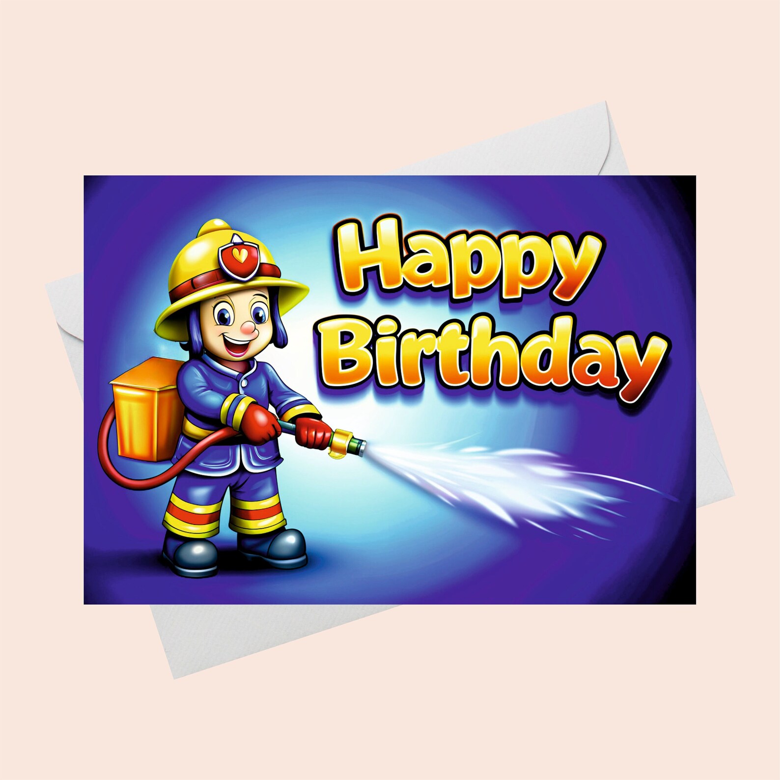 Firefighter Birthday Card. - Etsy