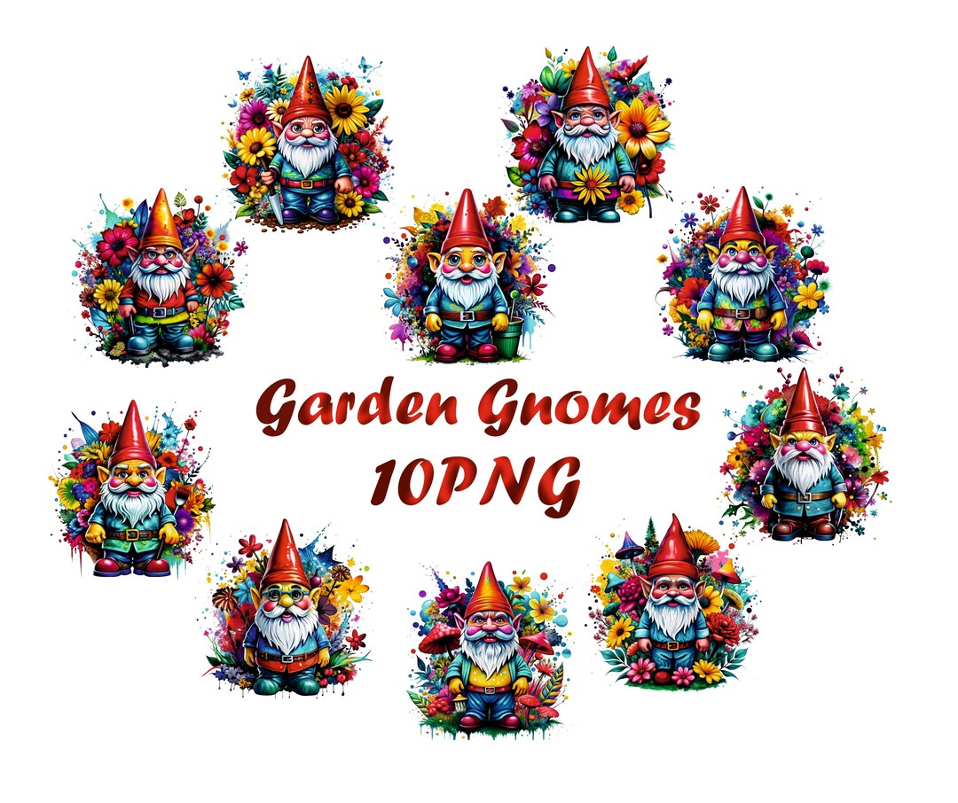 Garden Gnomes Clipart 10 Png/creative Clipart/digital Clipart - Etsy