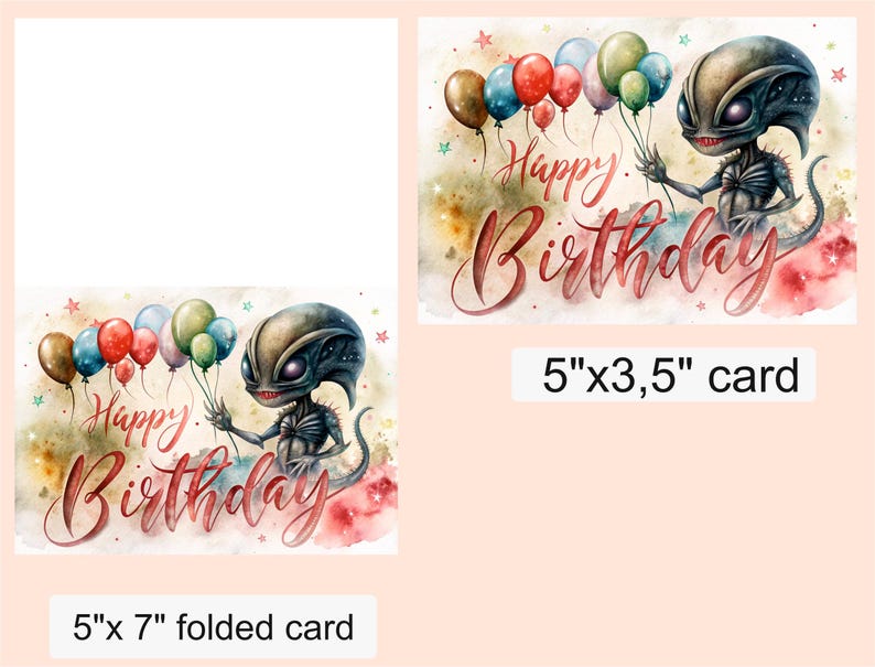 Happy Birthday Card Alien - Xenomorph /digital Download/printable ...