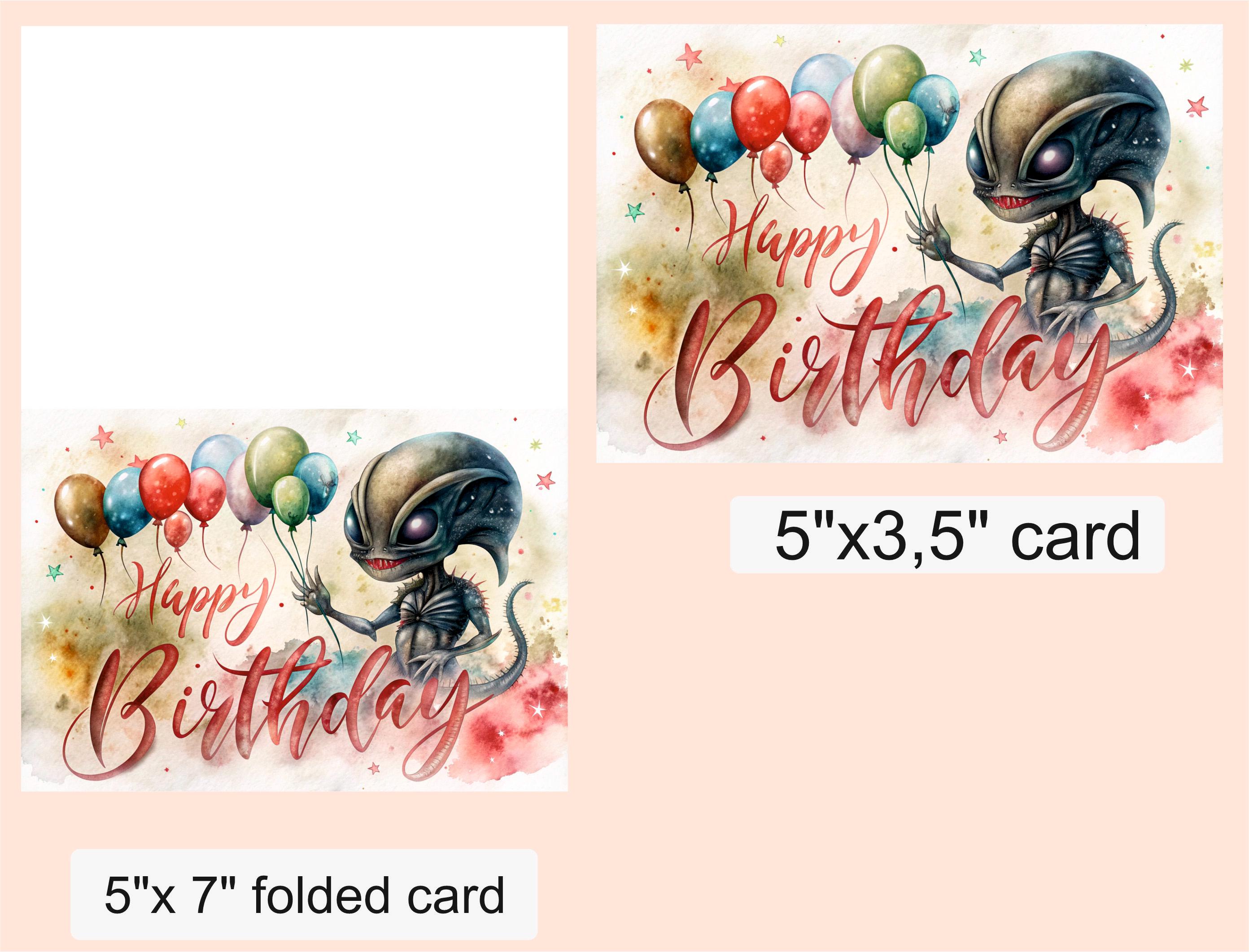 Happy Birthday Card Alien - Xenomorph /digital Download/printable ...