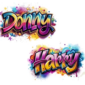 Graffiti-style Male Names Clipart - 21 PNG | Urban Street Art Name ...