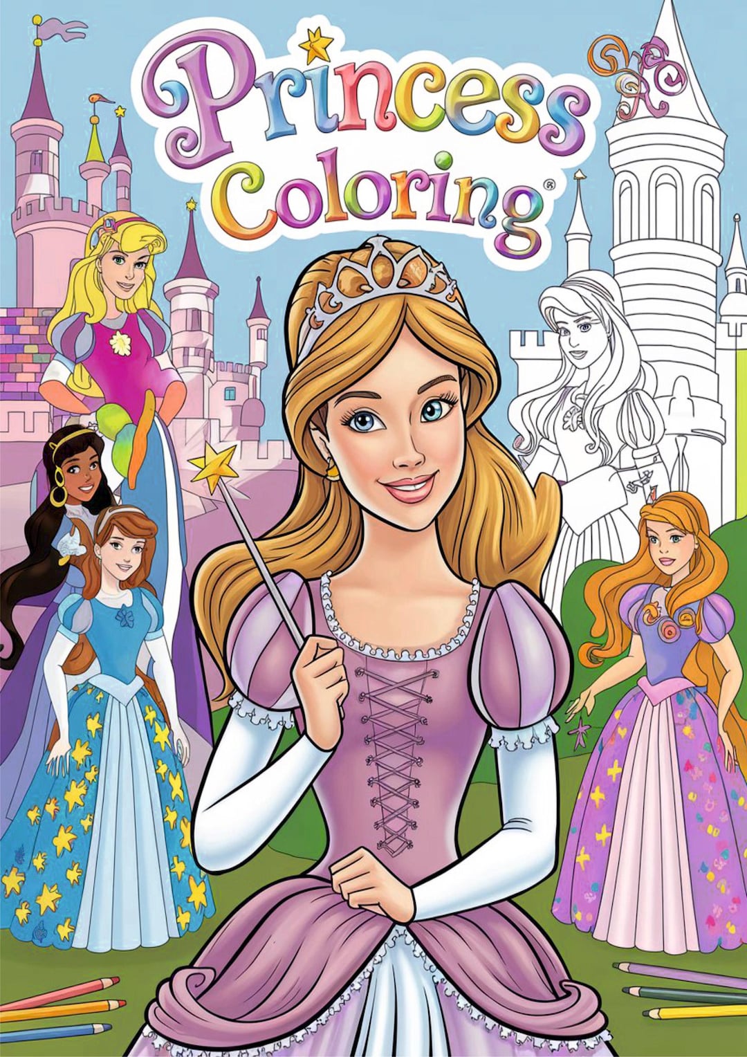 Princess Coloring Book - 34 Magical Pages for Kids - Digital Download ...