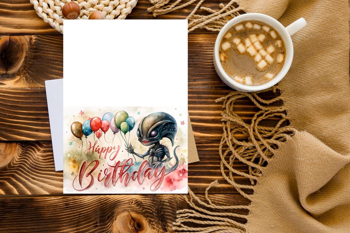Happy Birthday Card Alien - Xenomorph /digital Download/printable ...