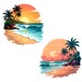 Ocean Beach Watercolor Clip Art 23 PNG | Coastal Summer Digital Art for ...