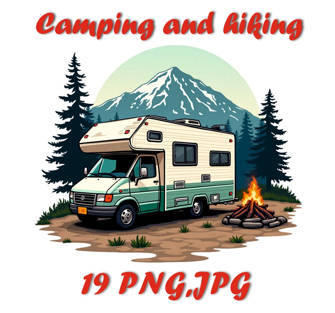 Camping and Hiking Clipart | 19 PNG and JPG Outdoor Adventure Designs ...