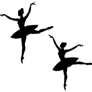 Ballerina Black and White Clip Art | Elegant Ballet Dancer Silhouettes ...