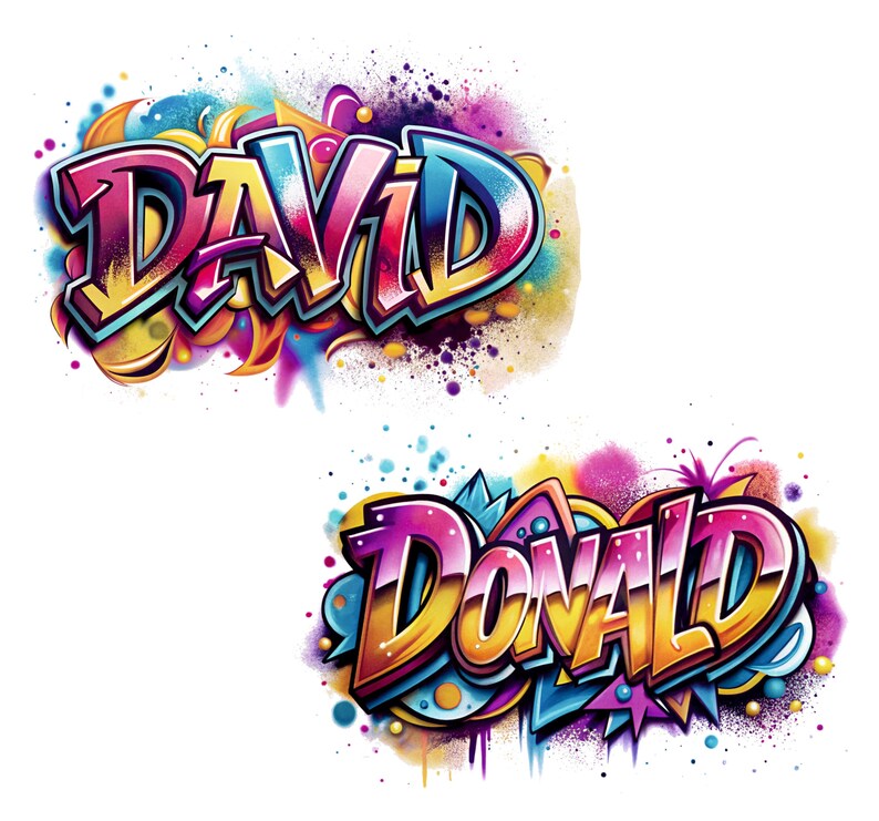 Graffiti-style Male Names Clipart - 21 PNG | Urban Street Art Name ...