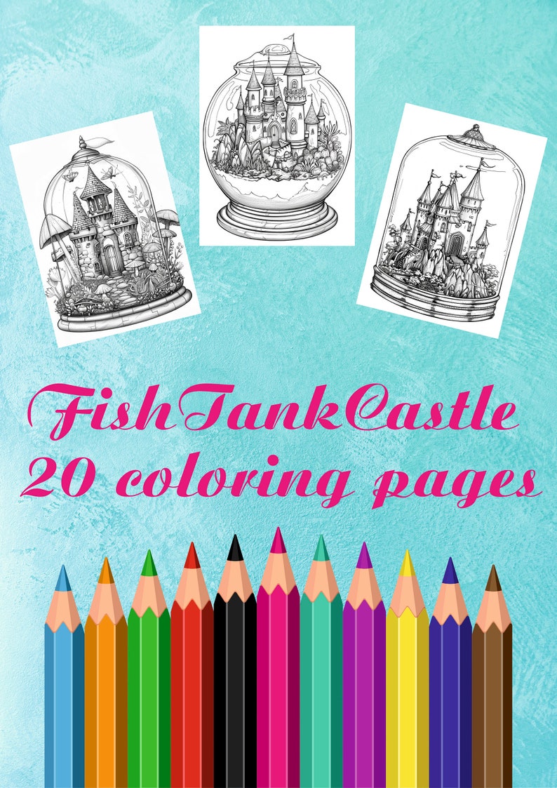 20 Fishtank Castle Coloring Pages Coloring Book for Adults and Kids ...