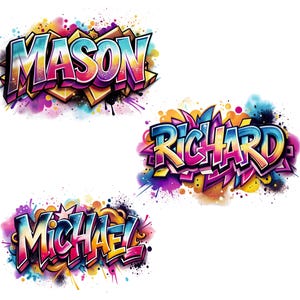 Graffiti-style Male Names Clipart - 21 PNG | Urban Street Art Name ...