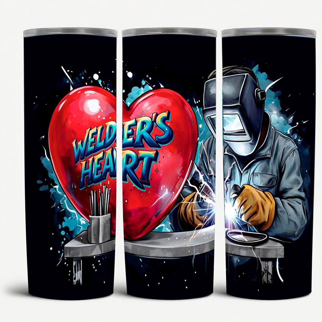 Welder's Heart Tumbler Wrap: 20oz Skinny Sublimation Design (digital ...