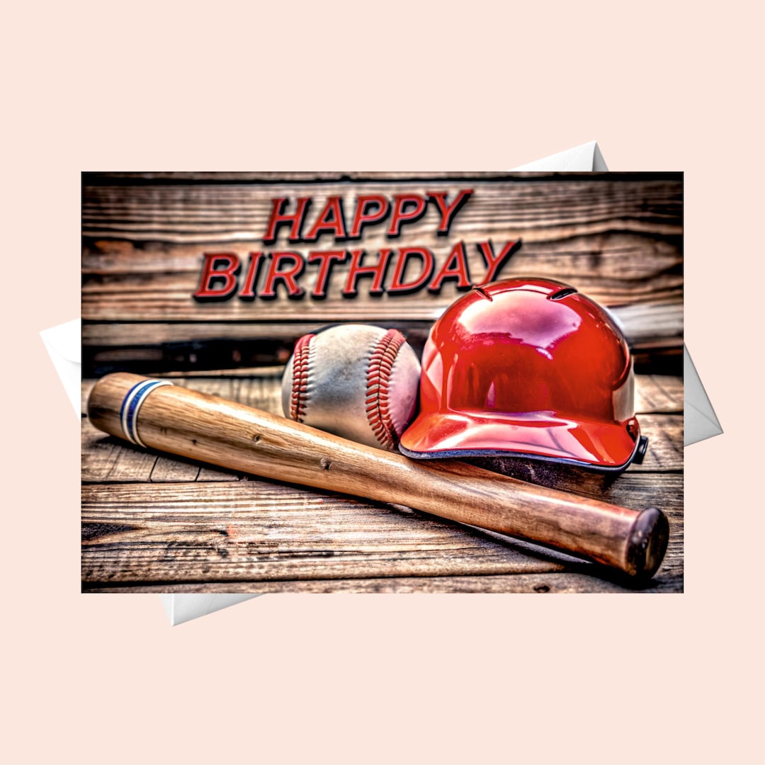 Baseball Fan Happy Birthday Card/happy Birthday Style/digital Card ...