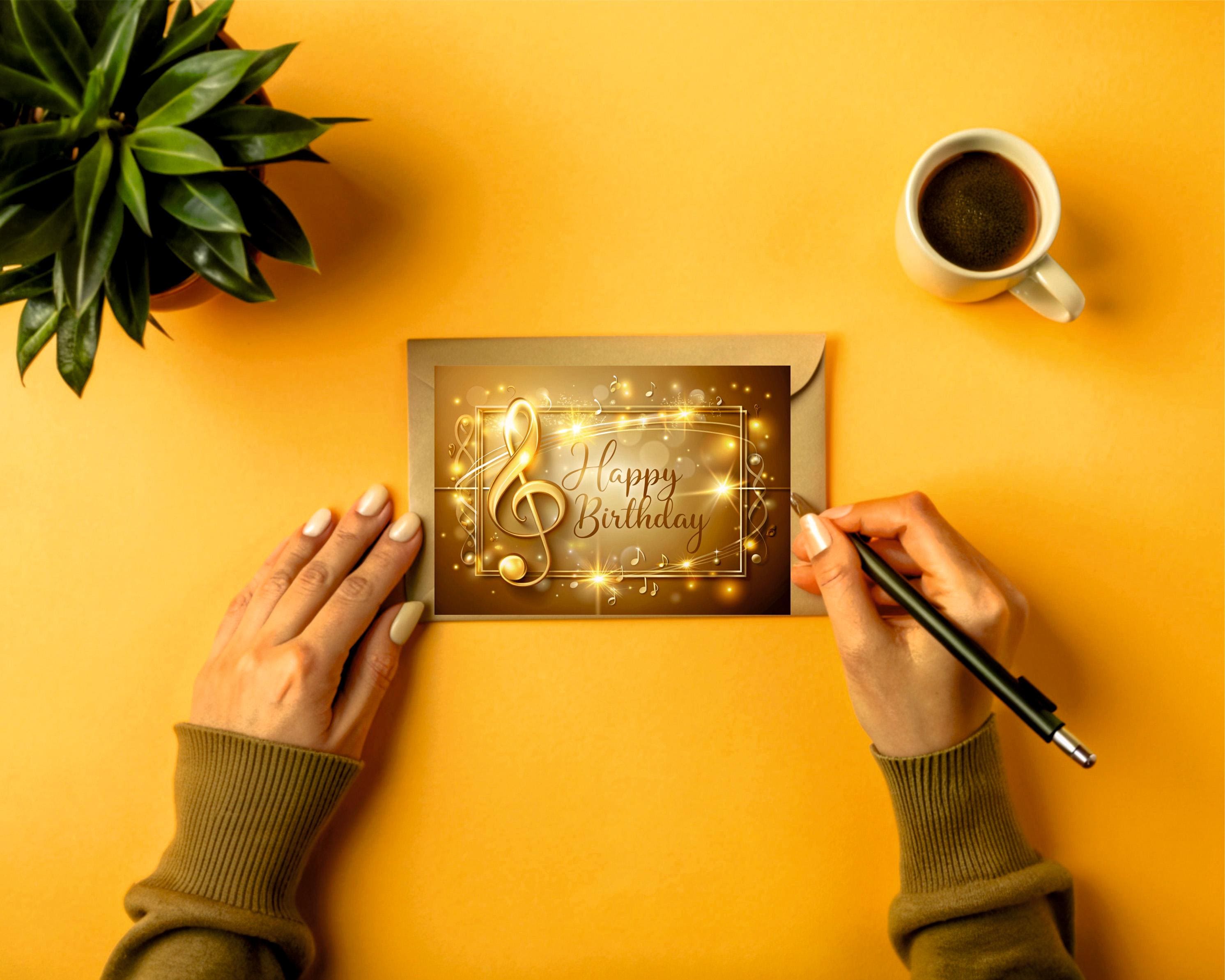 Happy Birthday Musical Notes Digital Card – Unique Birthday Greeting ...