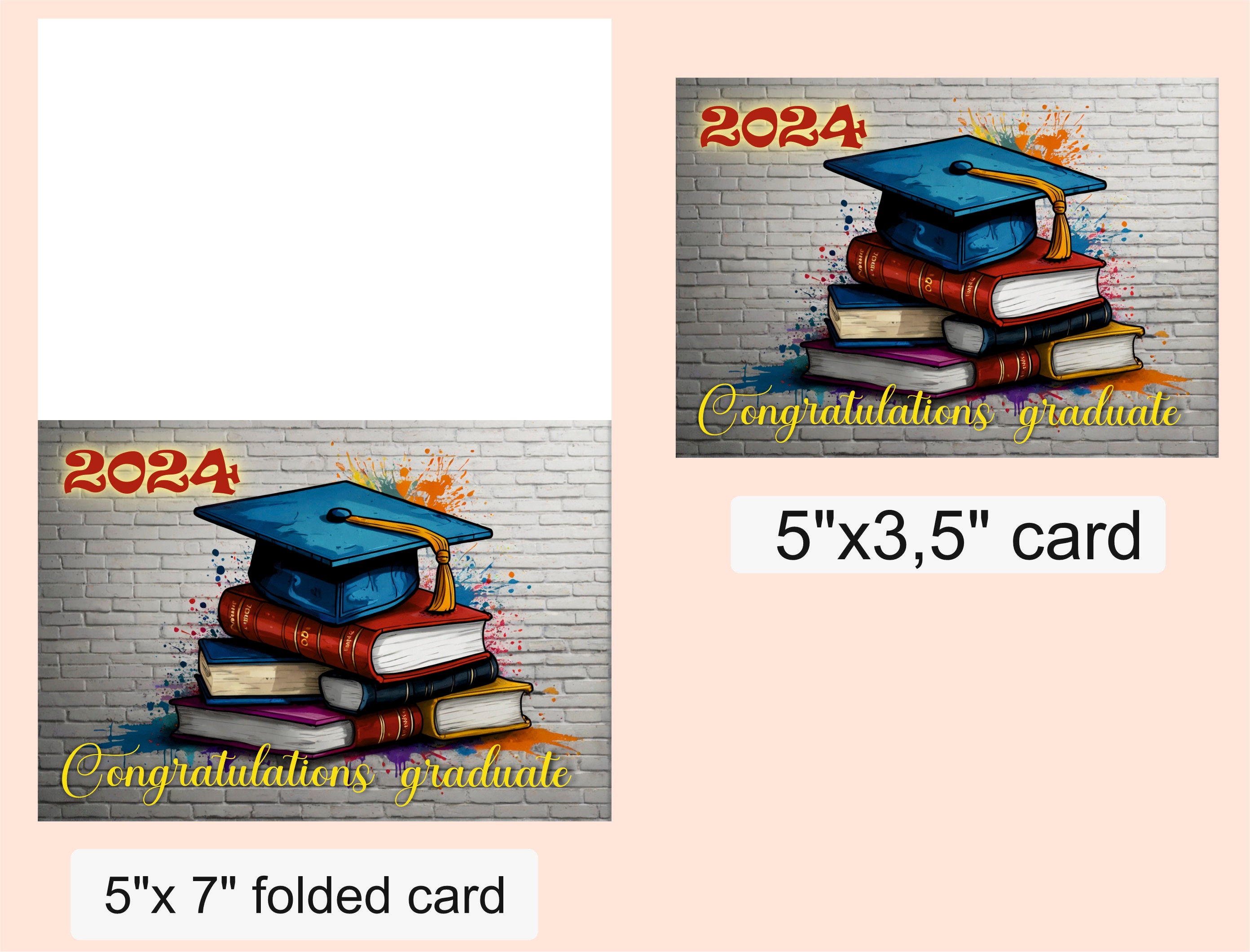 Congratulations Graduation 2024 Card/ Graffiti Card to Graduate/floral ...