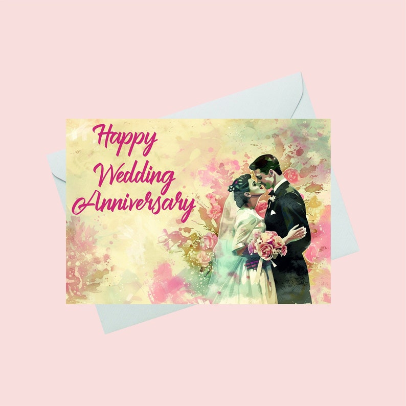 Card Happy Wedding Anniversary/digital Anniversary Card/anniversary ...
