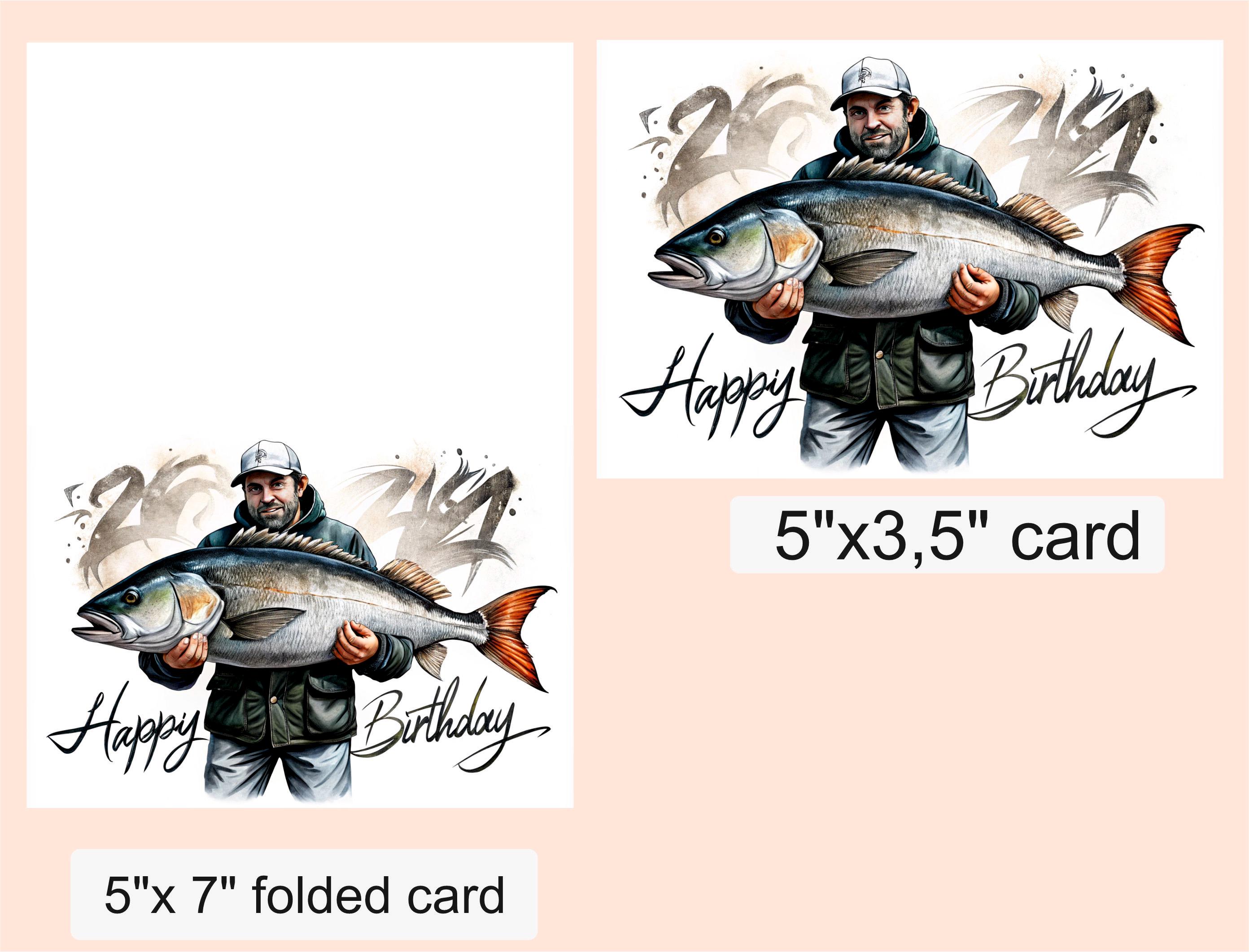 Fisherman Holding a Big Fish/fisherman/fisherman's Birthday/ Happy ...
