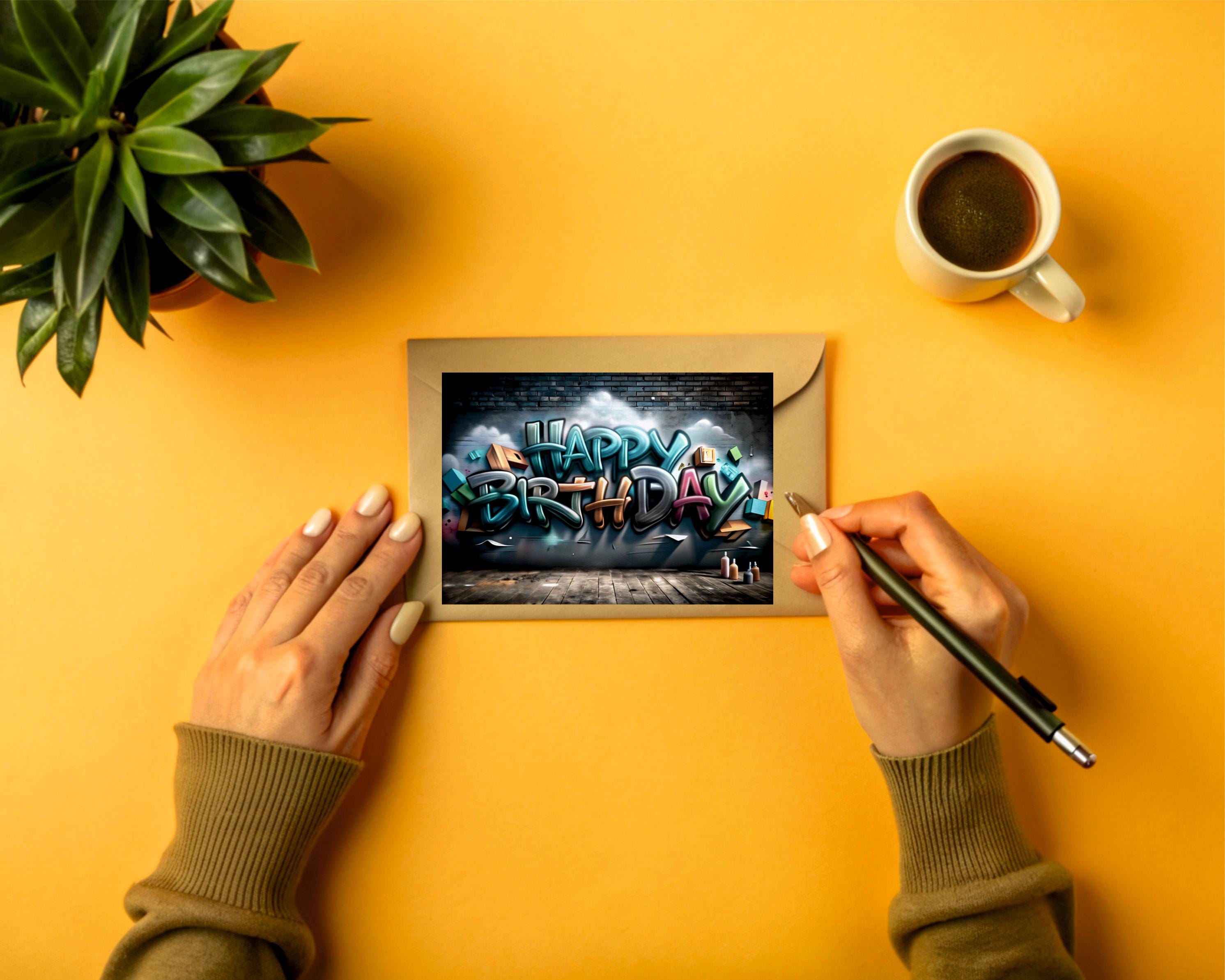 Graffiti Happy Birthday Card/graffiti Card/digital Birthday Card ...