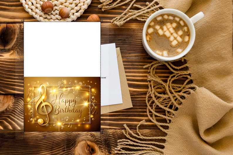 Happy Birthday Musical Notes Digital Card – Unique Birthday Greeting ...