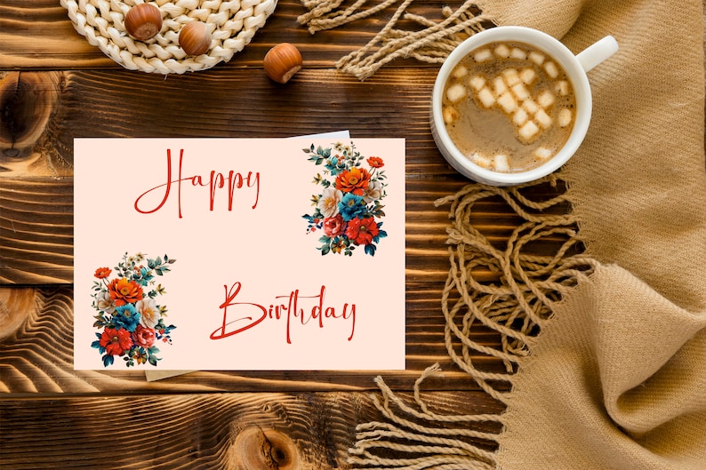 Birthday Card,printable Card, Digital Card, Digital Greeting, Digital ...