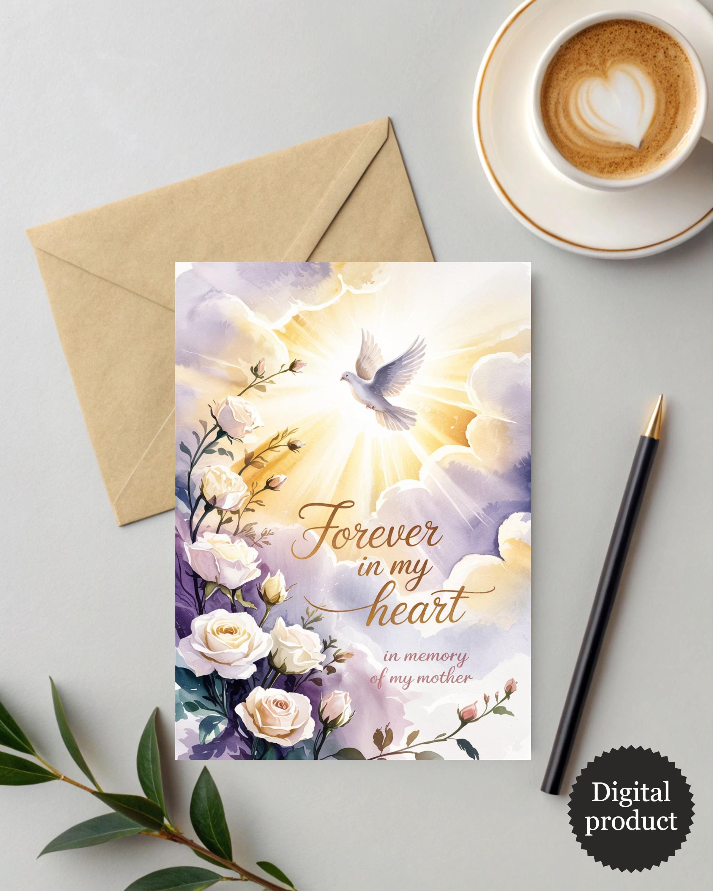 Mom in Heaven Card Printable, Memorial Mothers Day, Forever in My Heart ...