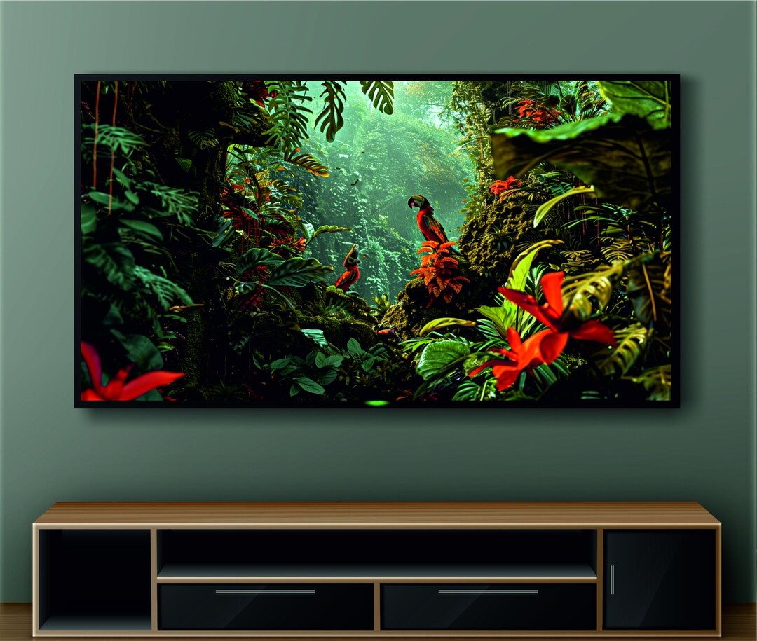 Jungle Picture. Frame TV Art Digital Download. Frame Drawing for ...