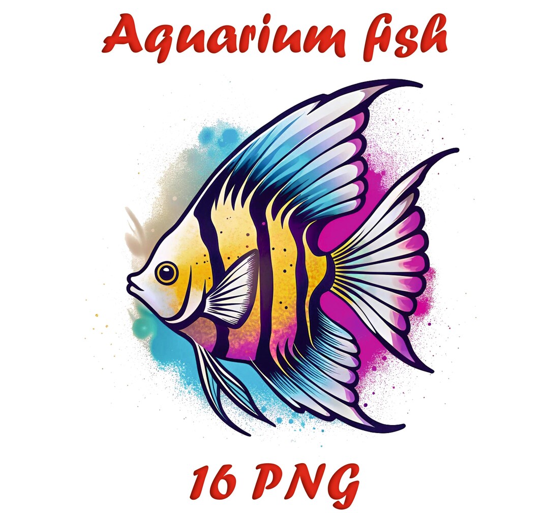 Aquarium Fish Graffiti Clip Art | 16 PNG Files | Colorful Street Art ...