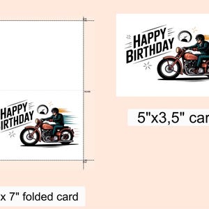 Motorcycle Rider Birthday Card | Digital Download | Biker Happy ...
