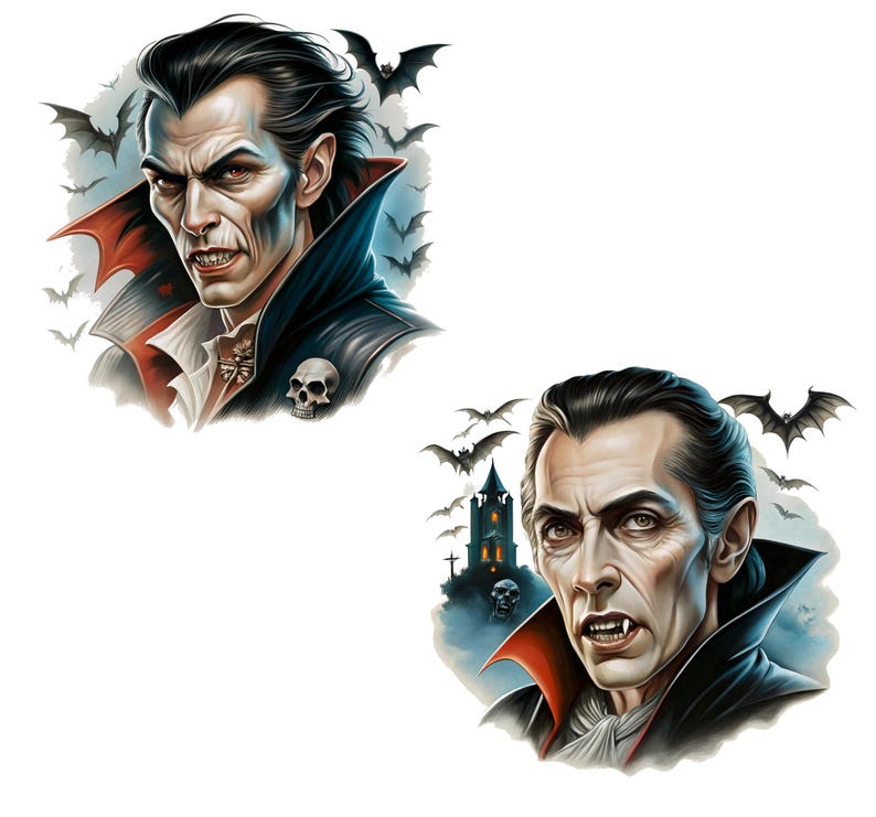 Vampires Watercolor Clip Art | 10 PNG Files | Spooky Halloween Gothic ...