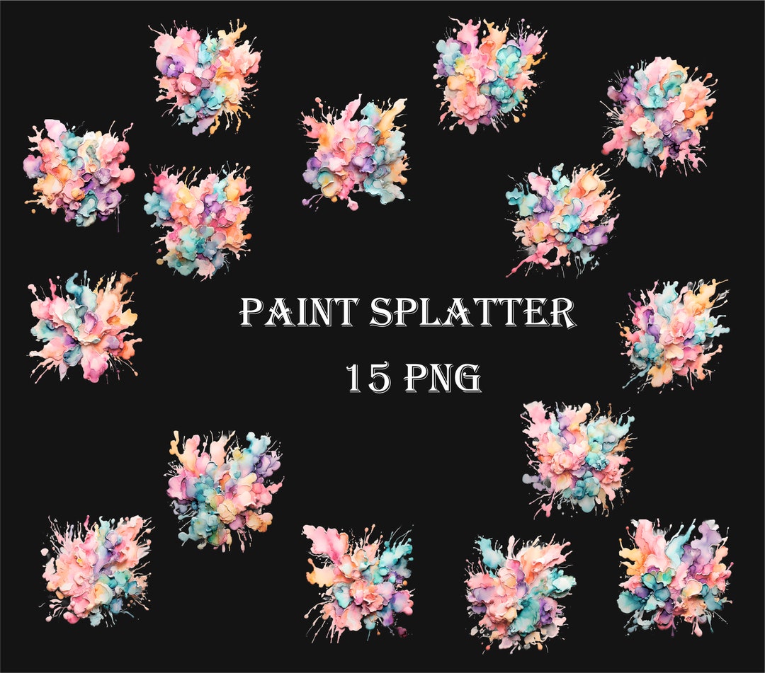 Watercolor Paint Splashes Clipart: 15 PNG Designs (digital Download) - Etsy